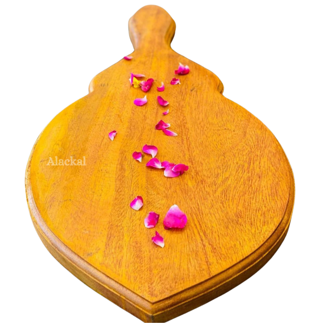 : "Graceful Serenity: Wooden Aavani Palaka by Alackal Bell Metals, Man