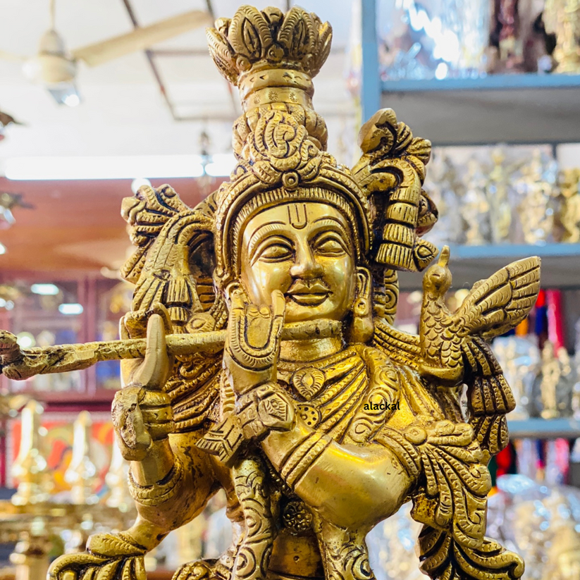 BRASS CUTE KRISHNA VIGRAHAM | SHREE KRISHNA IDOL | KRISHNA STATUE FOR ...
