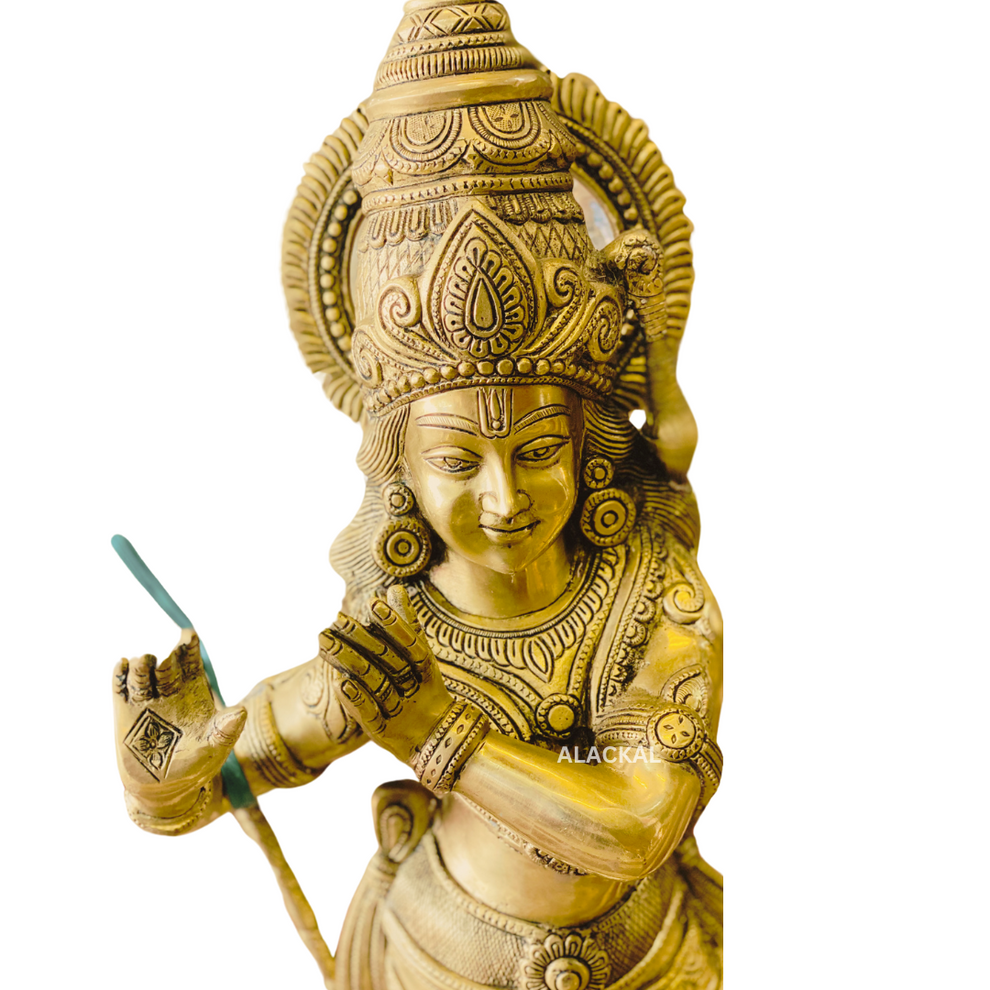 BRASS SHREE KRISHNA IDOL | KRISHNA VIGRAHAM – Alackal Bell Metals