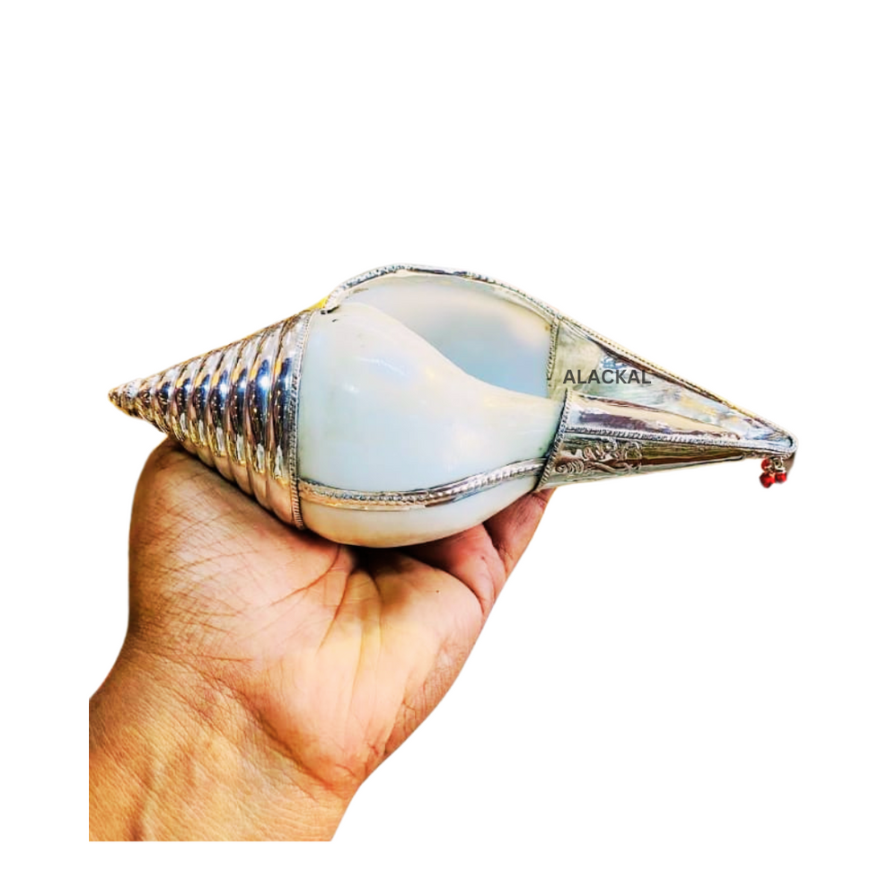 AUTHENTIC PURE SILVER COVERED SHANKH FOR POOJA RITUALS – Alackal Bell ...